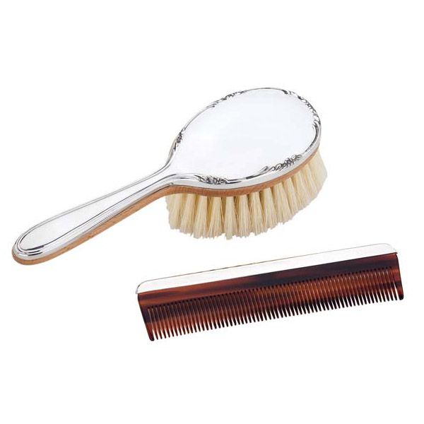 Reed and Barton Georgia Girls Pewter Brush and Comb Set