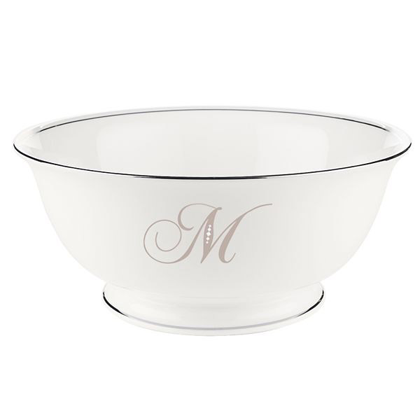 Federal Platinum Monogram Script 9 Serving Bowl Lenox